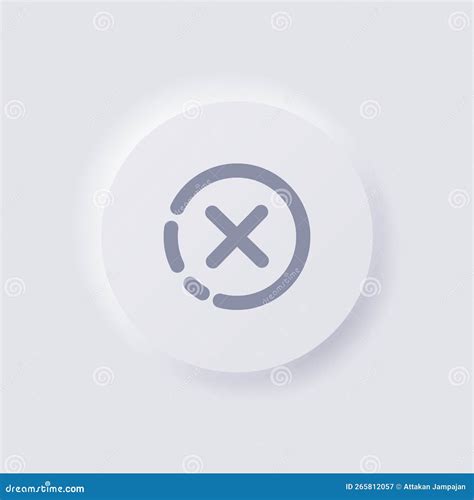Cross Icon White Neumorphism Soft Ui Design Stock Vector