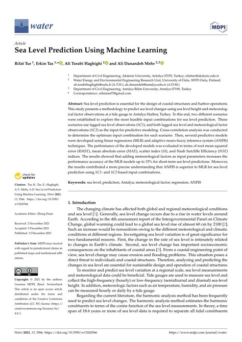 PDF Sea Level Prediction Using Machine Learning