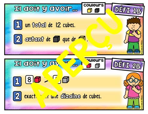 Défis à Résoudre Avec Les Centicubes