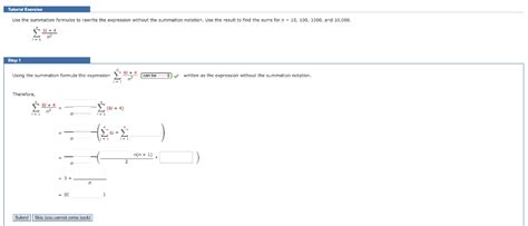 Solved Tutorial Exercise Use The Summation Formulas Rewrite