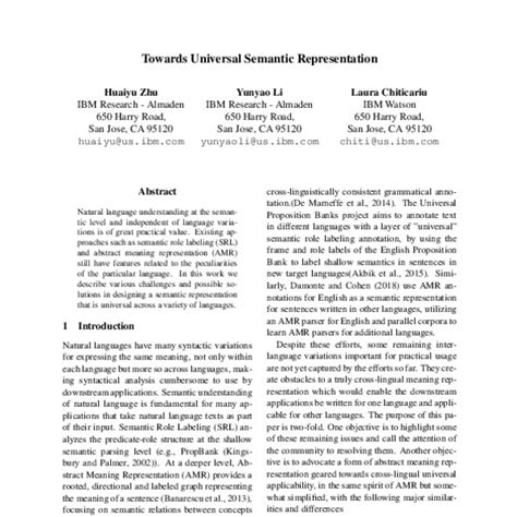 Towards Universal Semantic Representation Acl Anthology