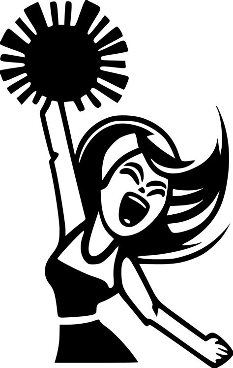 Cheer Black And White Vector Illustration 23854388 Vector Art At Vecteezy