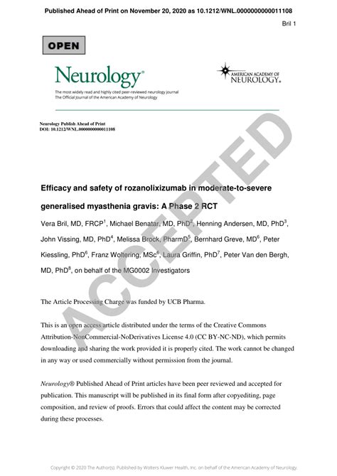 Pdf Efficacy And Safety Of Rozanolixizumab In Moderate To Severe Generalised Myasthenia Gravis