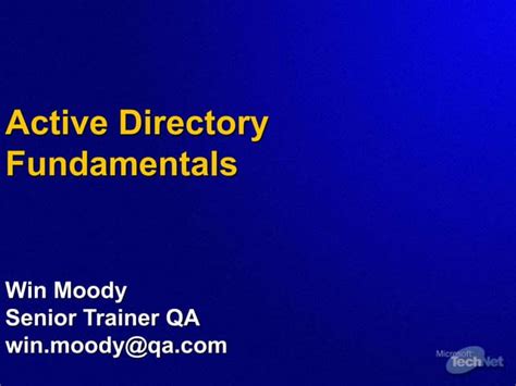 Active Directory Fundamentals Trainingppt