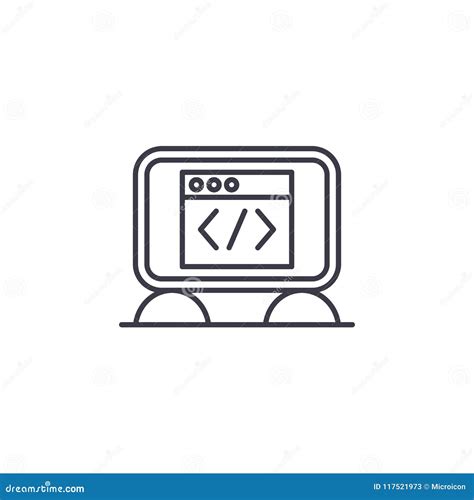 Source Code Linear Icon Concept Source Code Line Vector Sign Symbol