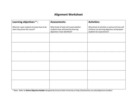 Alignment Activity Ppt