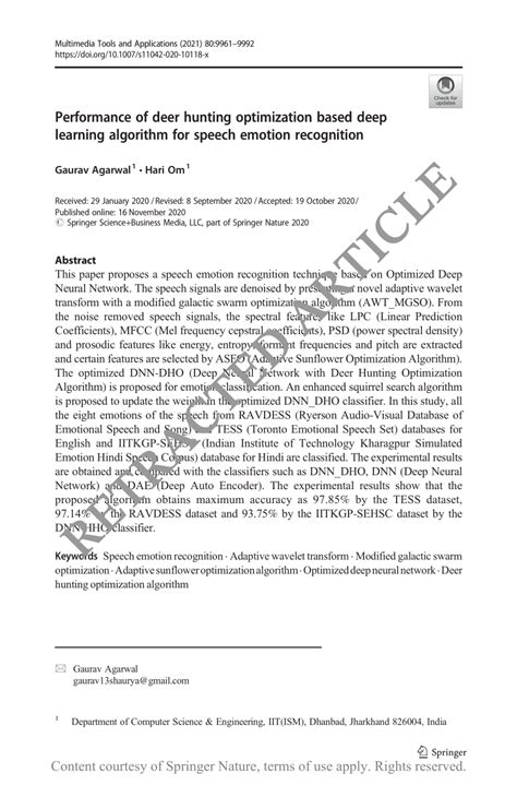 Retracted Article Performance Of Deer Hunting Optimization Based Deep