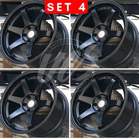New 18 Inch X 8 Alloy Wheels Rims Bolt Pattern 5x114 3 Matte Black 35