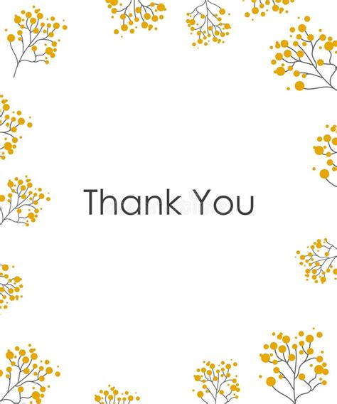 Yellow Flowers Isolated On White Background Thanks Card With Yellow