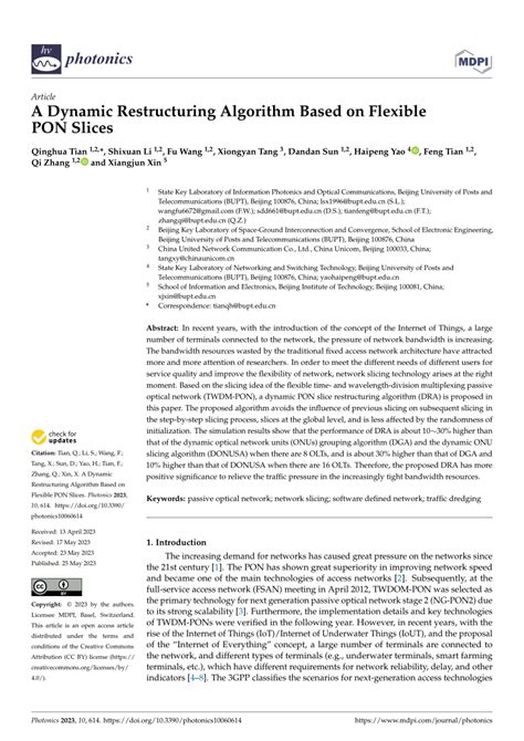 Pdf A Dynamic Restructuring Algorithm Based On Flexible Pon Slices