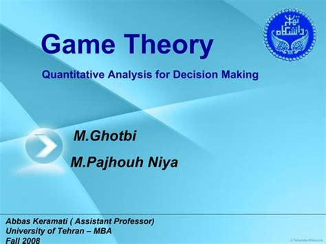 Game Theory Ppt Pptx