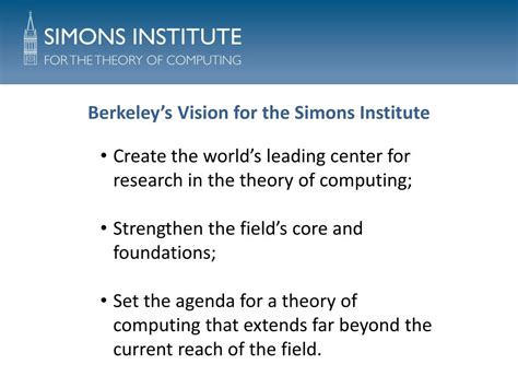 Ppt Simons Institute For The Theory Of Computing Powerpoint