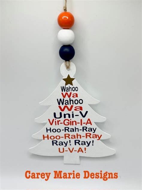 Uva Ornament Wahoo Ornament Wahoo Wahoowa Uva Va Ornament Virginia Uva Chant Etsy
