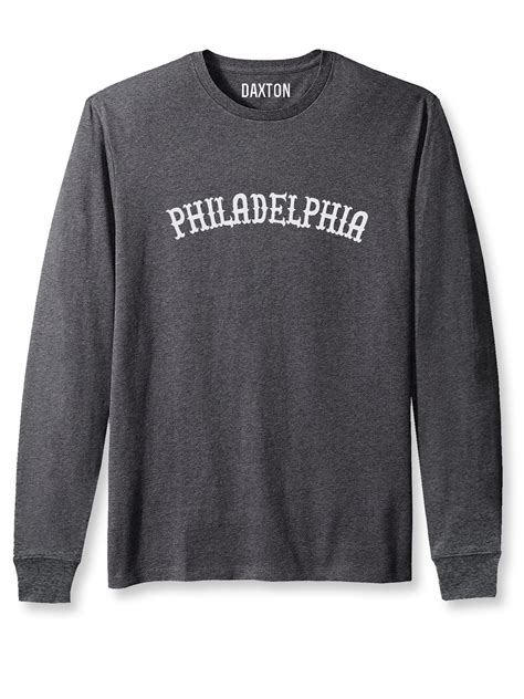Daxton Retro Philadelphia Arch Font Long Sleeves T Shirt Soft Weight
