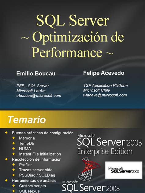 Optimización Sql Server Guía Práctica Pdf Servidor Sql De