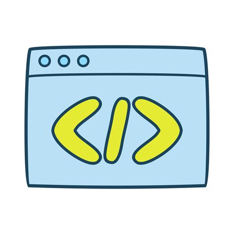 Coding Doodle Icon Vector Flat Program Code Vector Art At Vecteezy