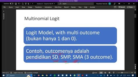 Asistensi 4 Cspd Multinomial Logit Dan Probit Model Youtube
