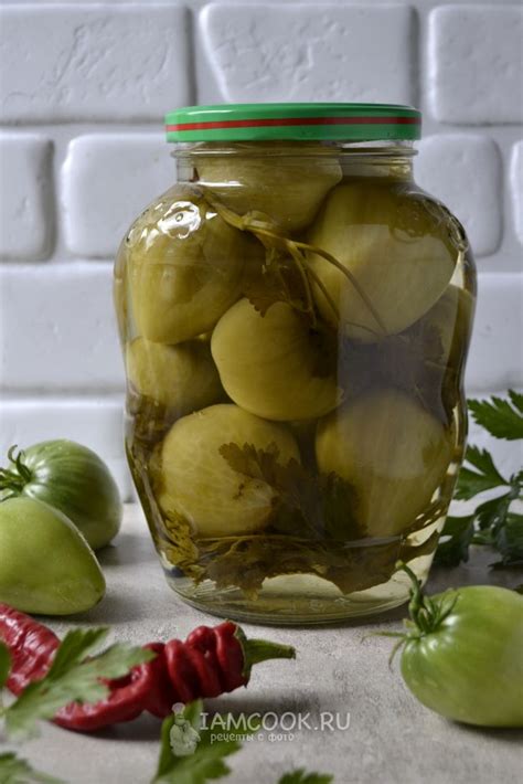 Сладкие маринованные зеленые помидоры на зиму