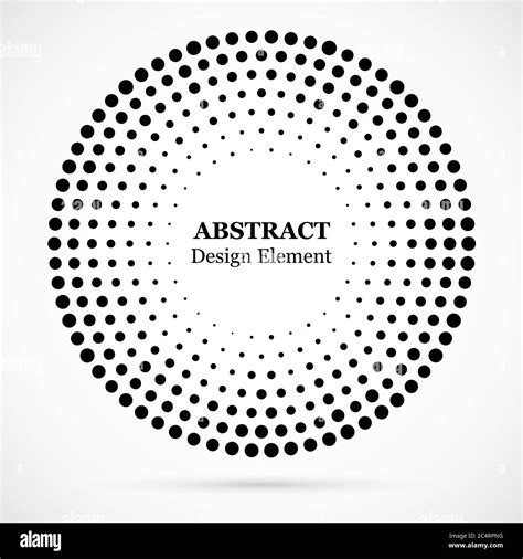 Halftone Dotted Background Circularly Distributed Halftone Effect Vector Pattern Circle Dots