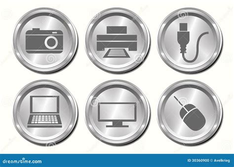 Metal Device Buttons Stock Vector Illustration Of Communication 30360900