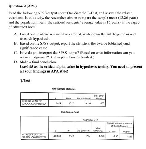 Solved Question 2 20 Read The Following Spss Output About