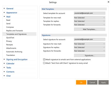 Export And Install Custom Html Email Signatures For Em Client Windows