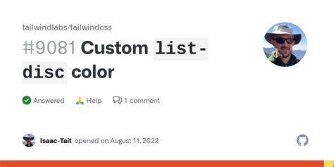 Custom `list Disc` Color · Tailwindlabs Tailwindcss · Discussion 9081