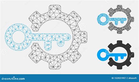 Key Options Vector Mesh 2d Model And Triangle Mosaic Icon Stock Vector Illustration Of