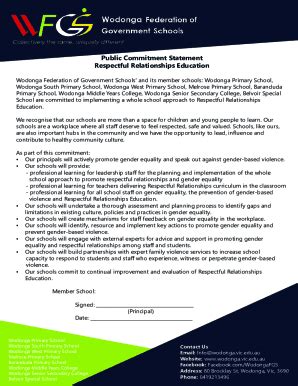 Fillable Online Public Commitment Statement Respectful Relationships