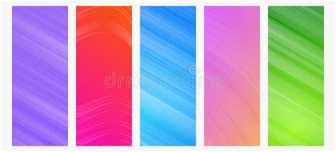 Set Of Modern Gradient Backgrounds With Wave Line Stock Vector Illustration Of Minimalist