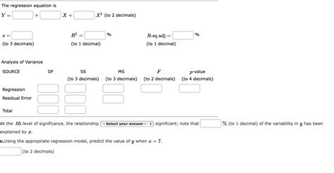 Solved Consider The Following Data For Two Variables 2 And