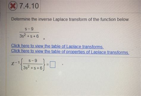 Solved X 7410 Determine The Inverse Laplace Transform Of