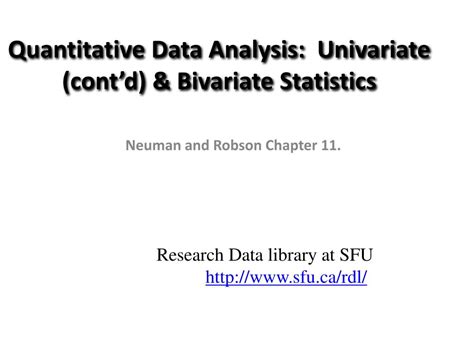 Ppt Quantitative Data Analysis Univariate Contd And Bivariate Statistics Powerpoint