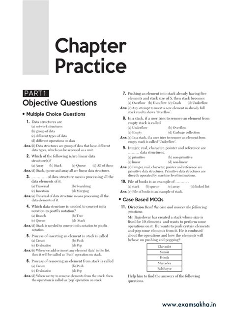 12 Cs Qb Ch 1 Pdf Queue Abstract Data Type Pointer Computer Programming