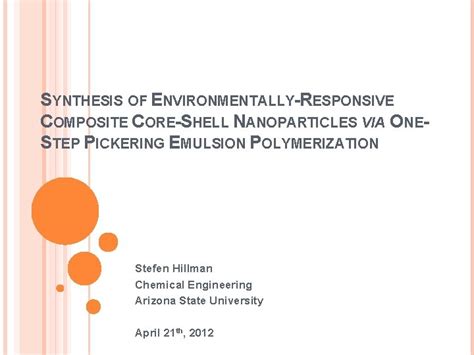 Synthesis Of Environmentallyresponsive Composite Coreshell Nanoparticles Via Onestep
