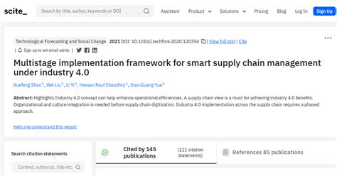 Multistage Implementation Framework For Smart Supply Chain Management Under Industry 40