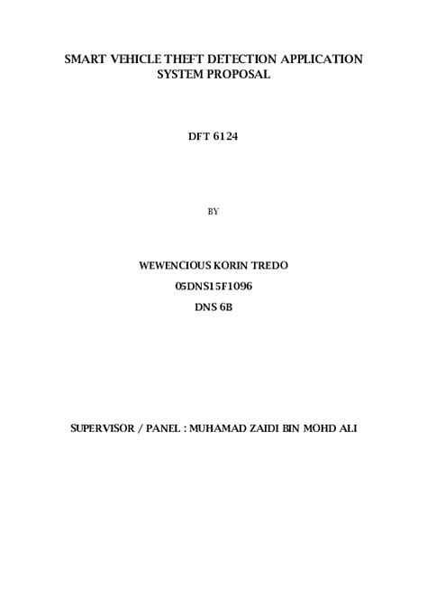 Doc Smart Vehicle Theft Detection Proposal