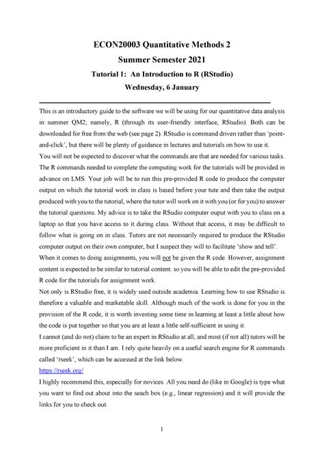 tutorial 1 econ20003 quantitative methods 2 summer semester 20 21