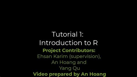 introduction to r part 1 youtube