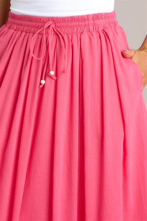 Flowing Hot Pink Maxi Skirt All Skirts Red Dress