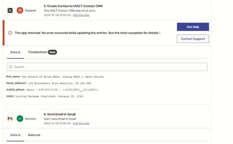 Ixact Contact Crm Error An Error Occurred While Updating The Entries