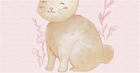 분홍색 배경에 앉아있는 토끼의 수채화 그림 벡터 Unsplash의 그림 이미지