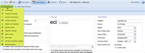 Lasso Project Admin Center Home Page And Project Settings
