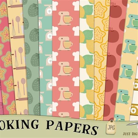 Scrapbook Paper Kitchen Etsy