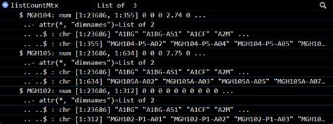 Prepration Of ListCountMtx From Merged Seurat Object And Erro With Reporting Bad Sample Low Cells
