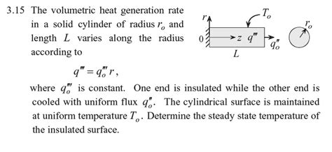 Solved 315 The Volumetric Heat Generation Rate In A Solid