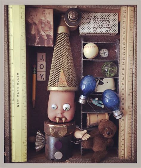 Shadow Box Assemblage Birthday Bizarre Box Assemblage Assemblage