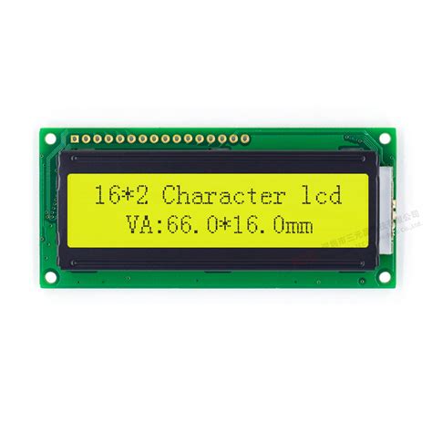 Industrial 16X2 Monochrome Screen 18 Pin Stn Yellow Green LCD Module LCD Module 16X2 And 16X2