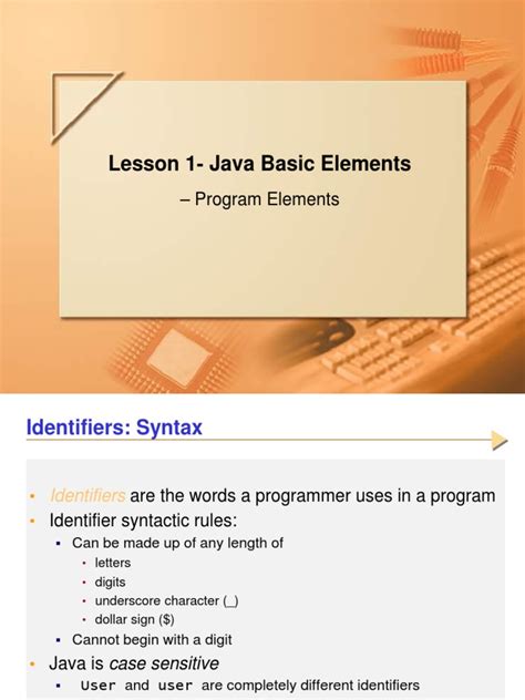 Lesson 1 Pdf Identifier Java Programming Language