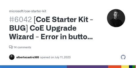 Coe Starter Kit Bug Coe Upgrade Wizard Error In Button Refresh